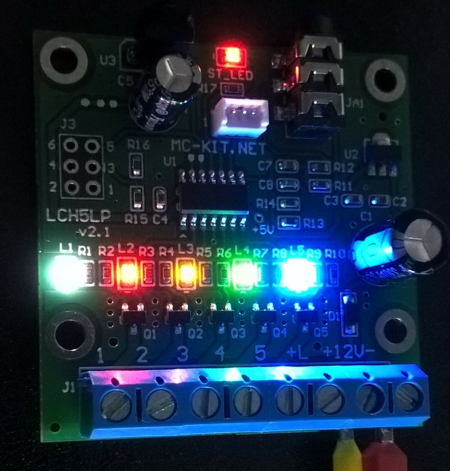 5 Channel LED Controller, Chaser, Sequencer, Sound Activated Music ...
