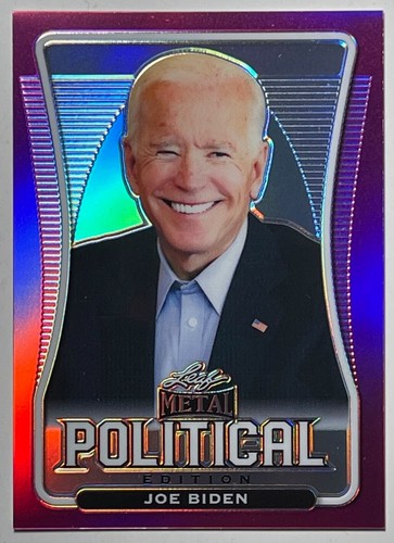 JOE BIDEN 2020 LEAF METAL POLITICAL PINK REFRACTOR SSP CARD TRUE # 1 / ...
