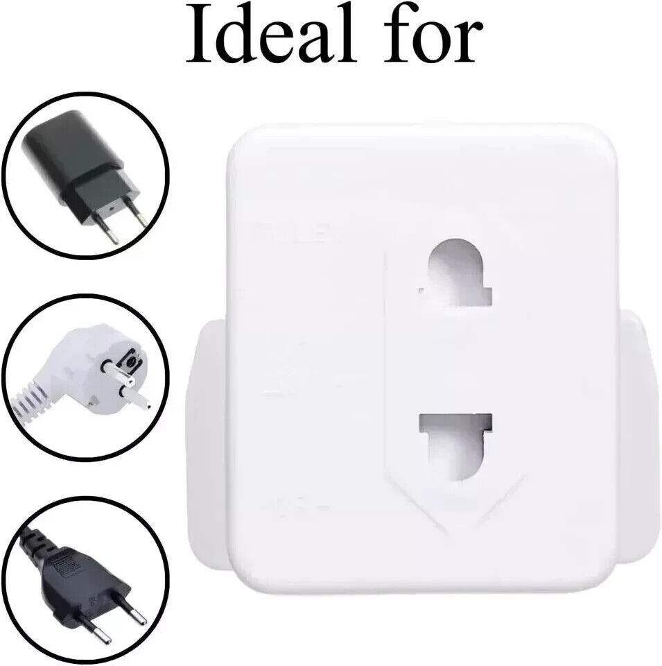 2 Pin To 3-Pin UK Shaver Adapter Plug Converter European Euro Europe ...