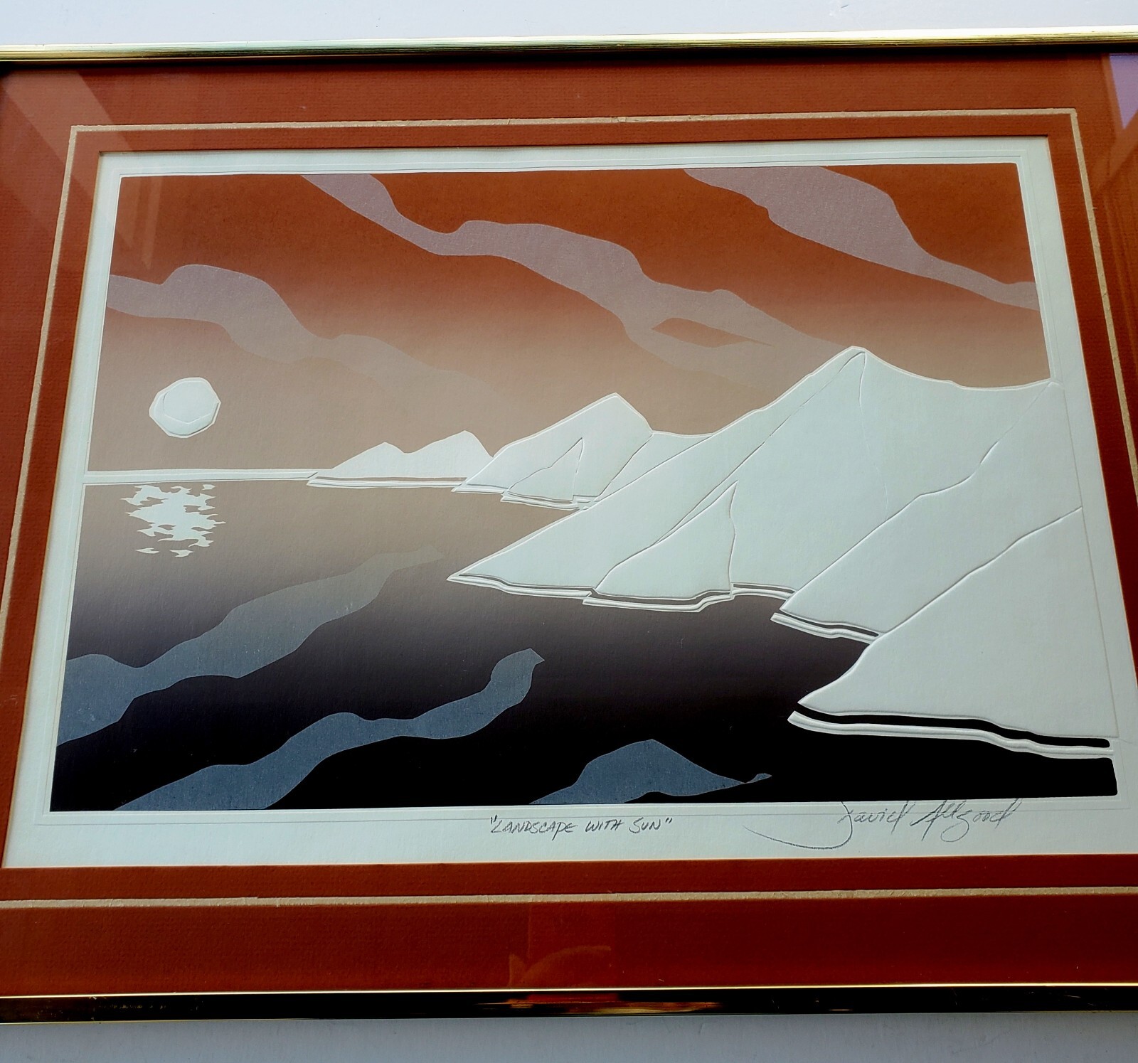 Vintage Large-Format David Allgood Embossed Serigraph Landscape with ...