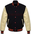 Premium Varsity Letterman Wool & Cream Genuine Leather Sleeves Baseball ...