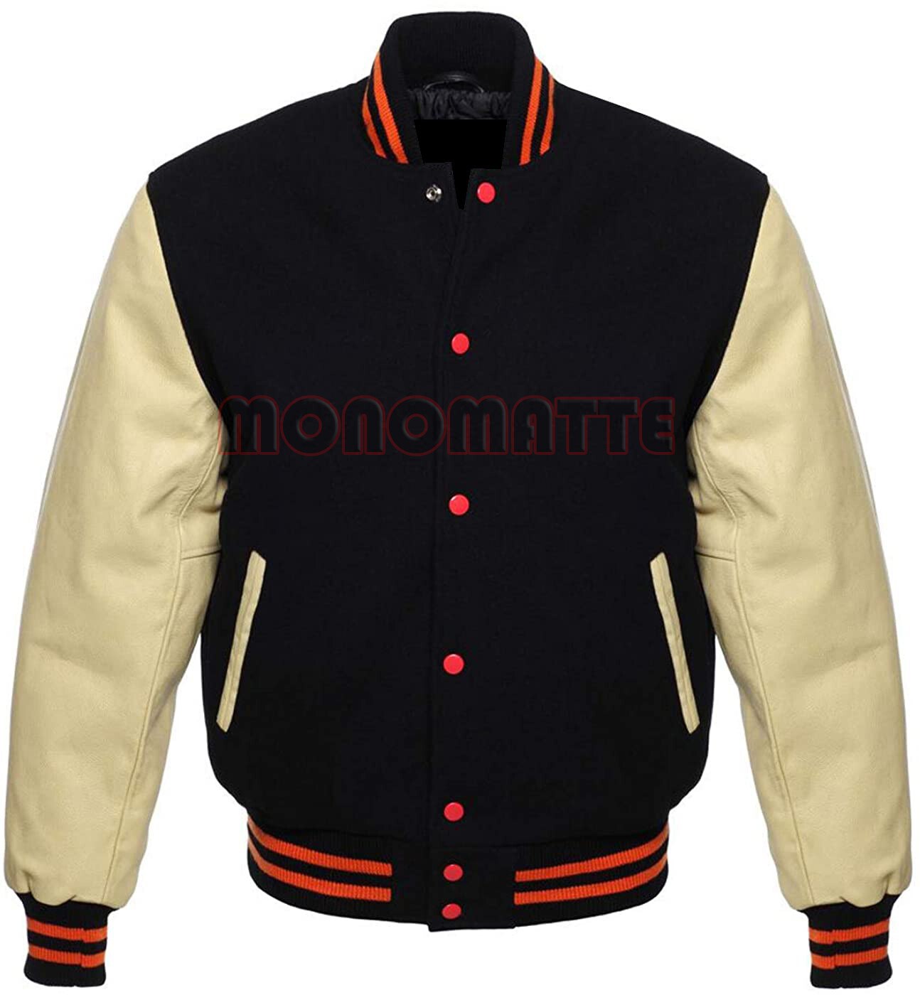 Premium Varsity Letterman Wool & Cream Genuine Leather Sleeves Baseball ...
