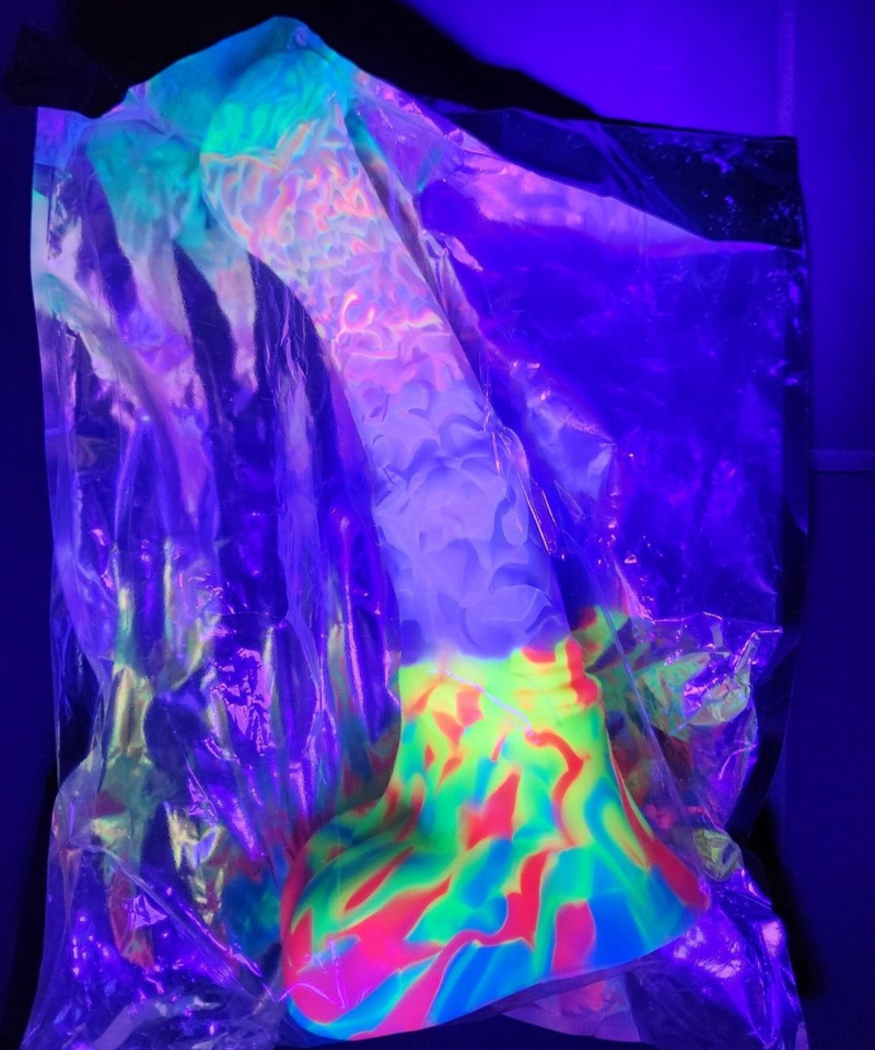 NEW Bad Dragon CHANCE FLARED Fantasy MEDIUM UV GLOW Silicone Dildo ...