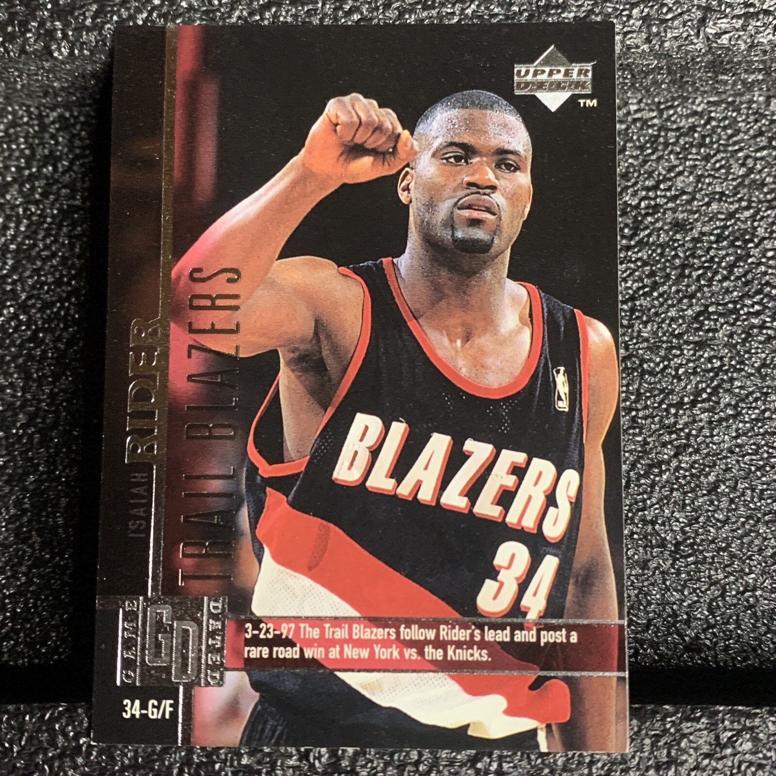 1997-98 Upper Deck Game Dated Memorable Moments Card #103 Isaiah Rider ...