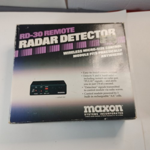 Maxon RD-30 Remote Superheterodyne Radar Detector New Open Box ...