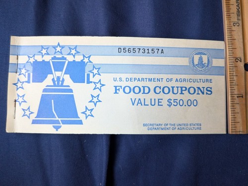 Incomplete $50 Food Stamp Coupon Book, Includes two $10s, three $5s ...