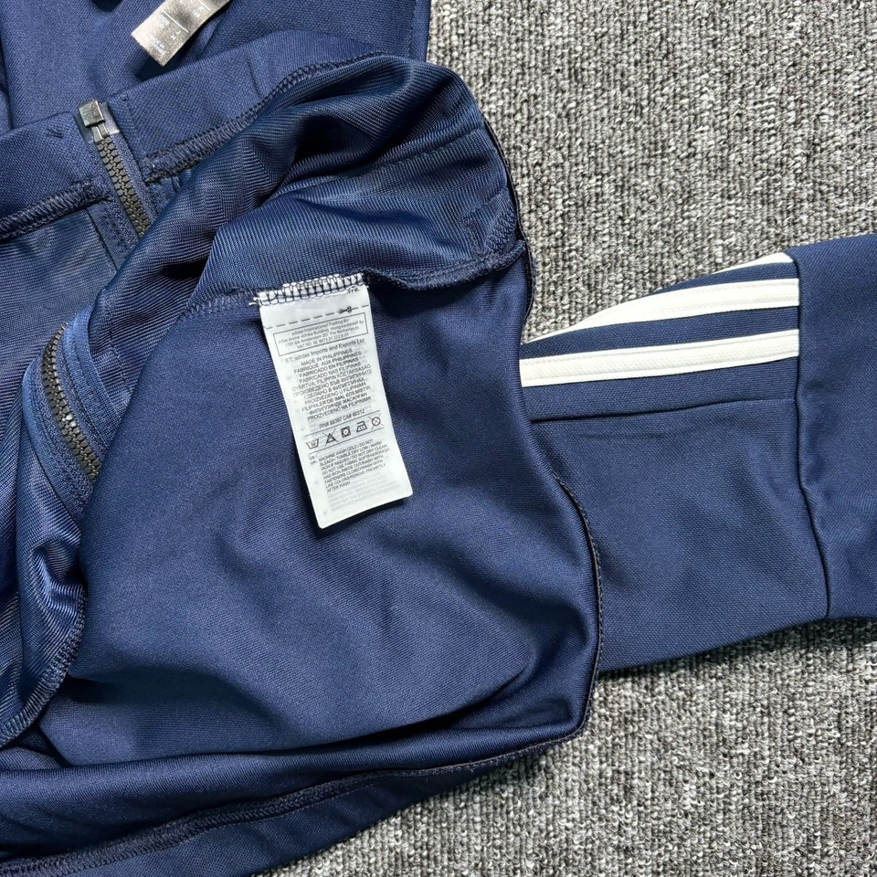 065 Adidas Men's Zip Up Sweater Navy Size S Active Wear Gym Running ...
