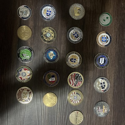 Lot Of 21 Challenge Coins. Illinois Iowa Police Officer Fire Fighter ...