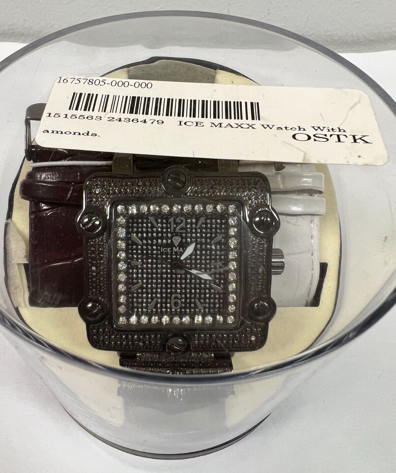 ICE MAXX DIAMOND BEZEL MENS WATCH BLACK ON BLACK NEW IN A BOX | eBay