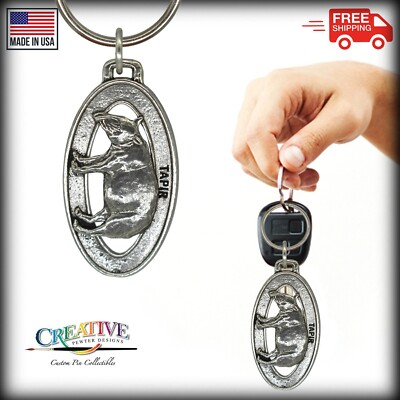 Tapir Pewter Keychain, Nose, Trunk, Animal, Jungle, Forest, Key Fob ...