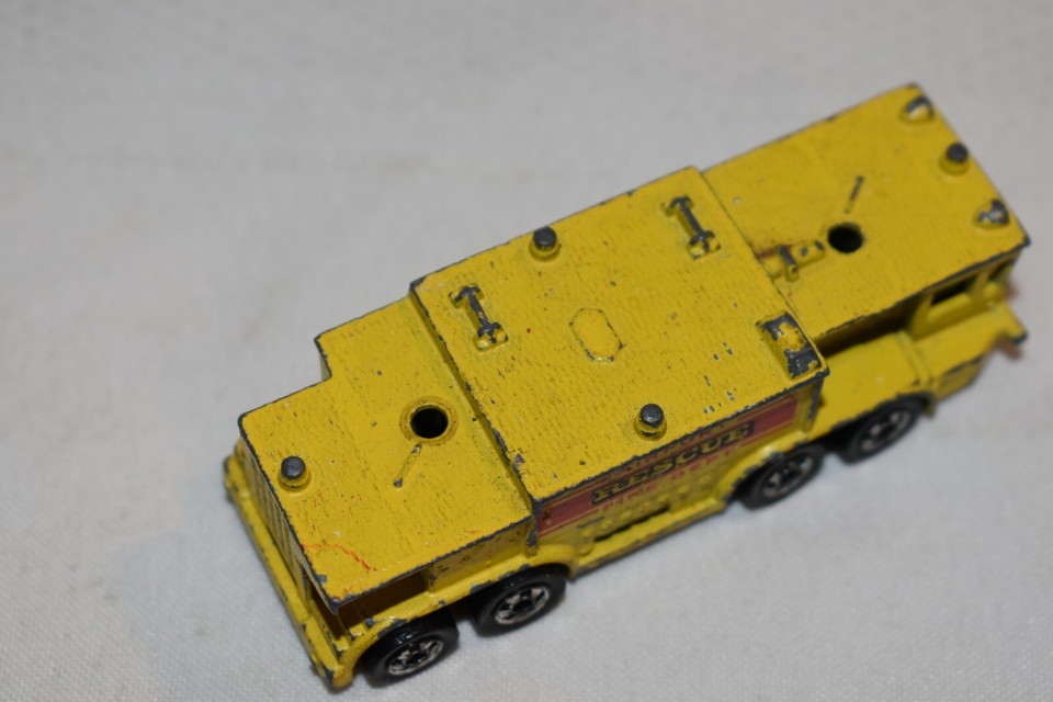 Hot Wheels 1979 Yellow Rescue Airport Fire Dept. Made in Hong Kong | eBay
