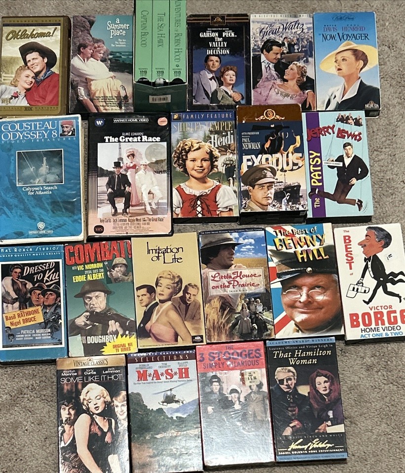 Huge Classic TV Shows & Movies VHS Lot 80+ Tapes Action Comedy Drama ...