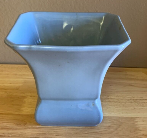 Vase Light Baby Blue Rectangle 312 Vintage Ceramic | eBay