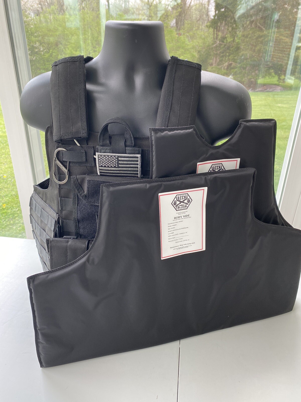 Green2 Tactical Black Vest With Level 3a Soft Armor Inserts | eBay