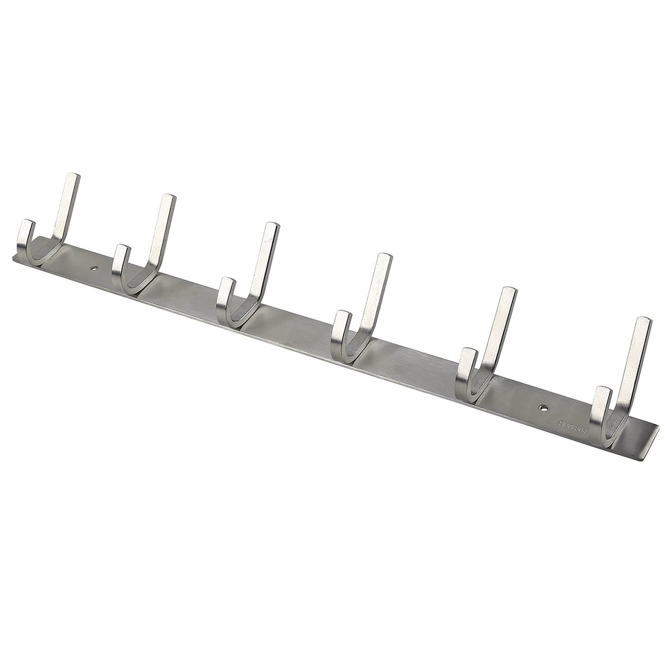 2 Packs, Heavy Duty Stainless Steel 304 Hook Rail Coat Rack, Satin ...