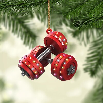 Dumbbell Christmas Ornament, Fitness, Dumbbell Gym Christmas Ornament ...