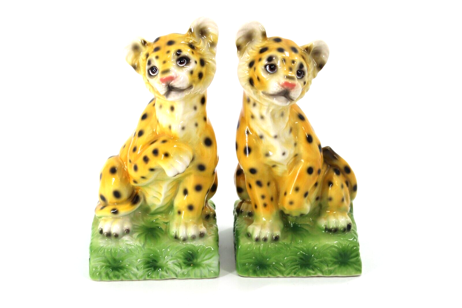 MCM Ceramic Cheetah Leopard Cub Bookends by Aldon Japan 7" Tall | eBay