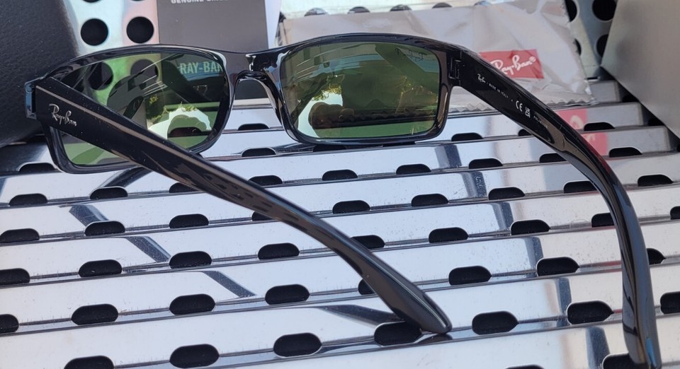 New Ray Ban RB4151 601/2P Sunglasses Gloss Black w/ Dark Green G15 ...