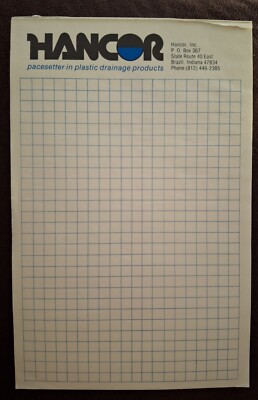 Vintage HANCOR Inc Notepad Plastic Drainage Products 8.5x5.5 | eBay