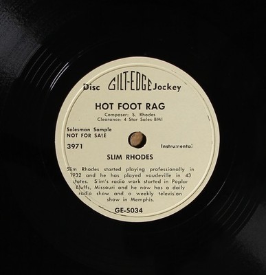 Slim Rhodes - Hot Foot Rag - GILT-EDGE 5034 E/E+ PROMO Sun Studios ...
