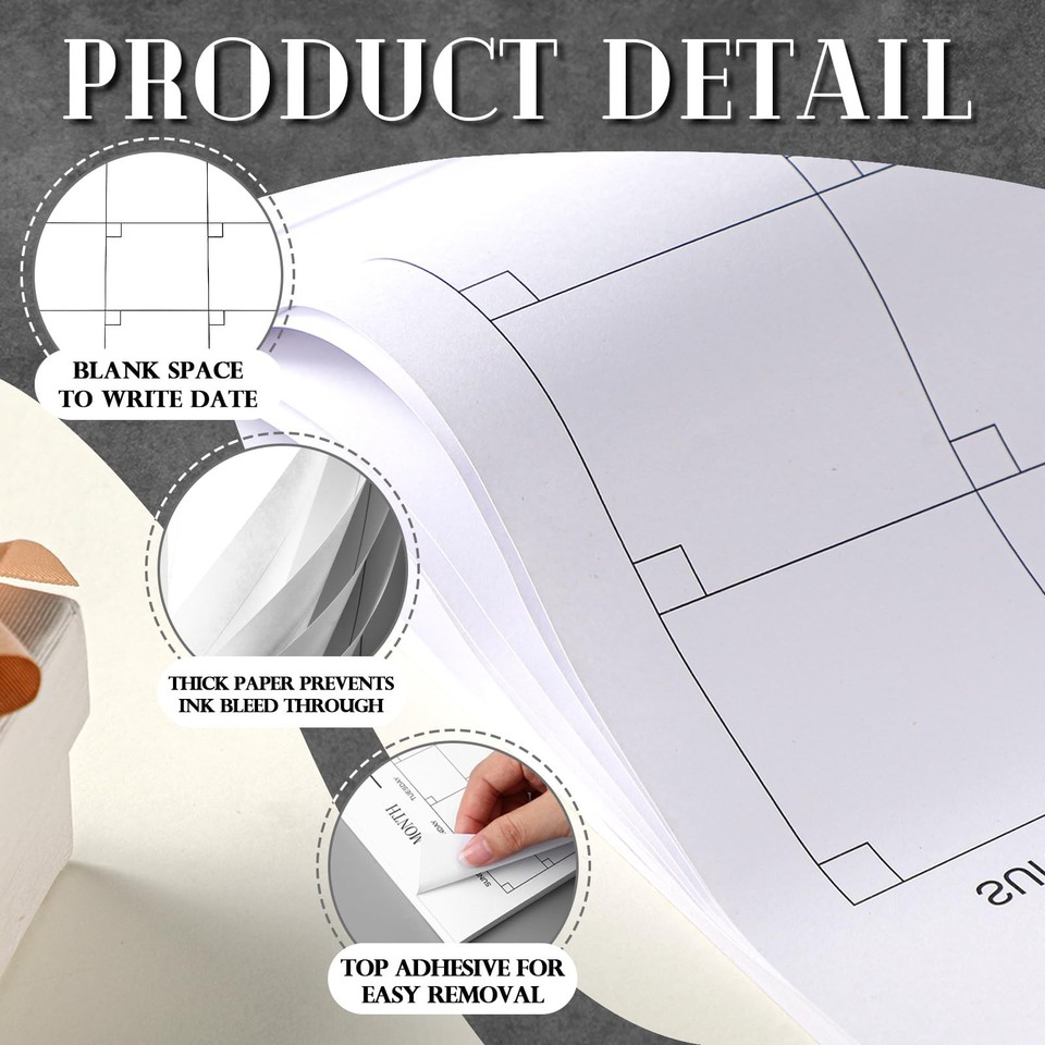 36 Sheets 2026 Monthly Blank Calendar 22x17 Inch Desk Pad Undated ...