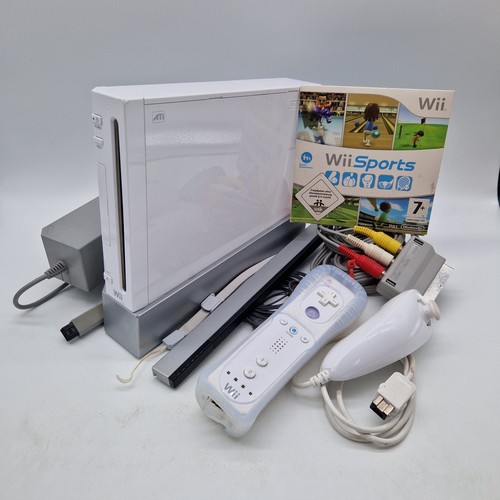 Nintendo Wii Console White + Controller +Nunchuk + Wii Sports - Tested ...