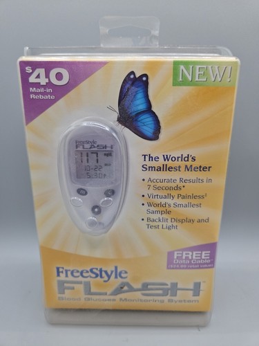 FREESTYLE Flash Blood Glucose Meter Monitor Carry Case & Data Cable NEW ...