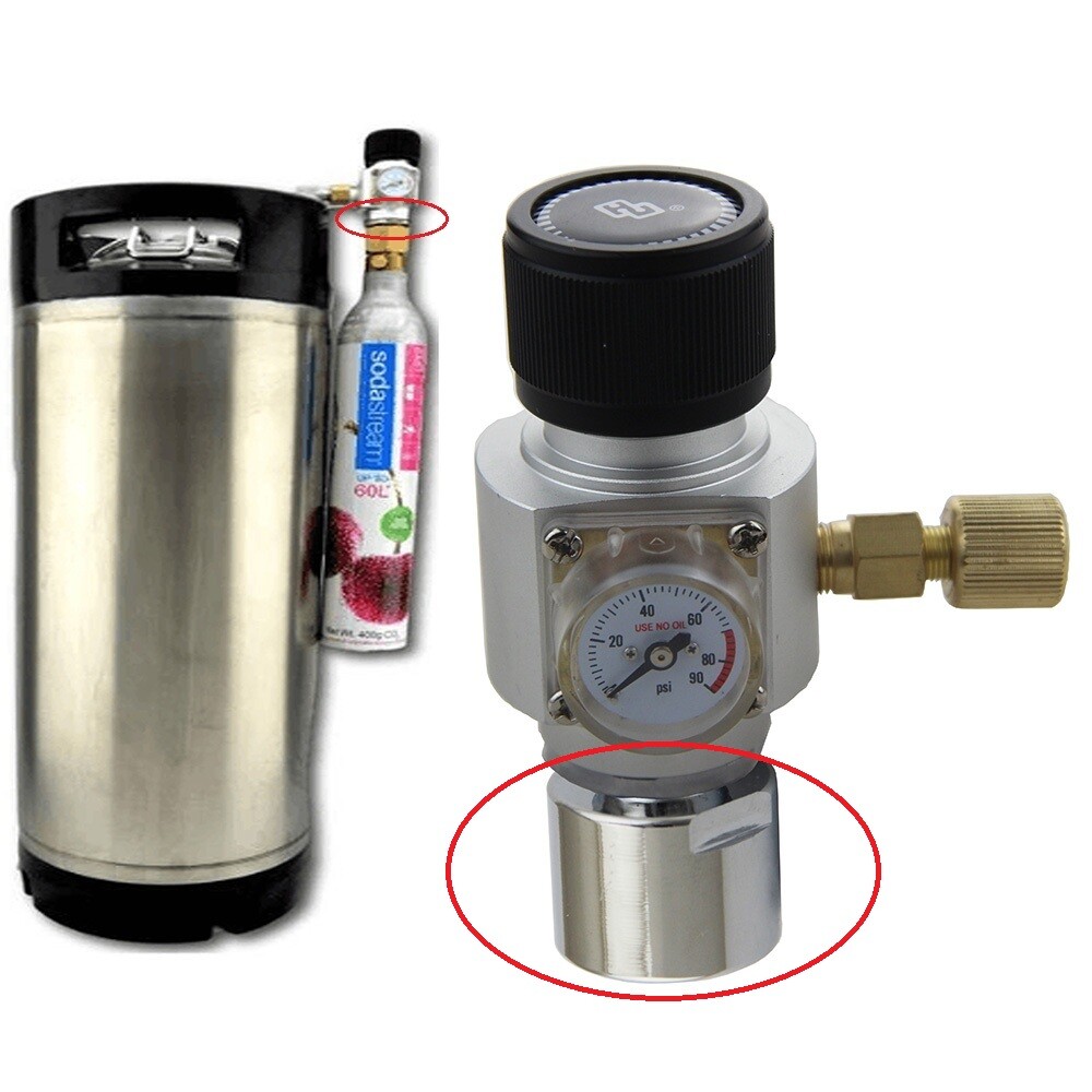 Thread Adapter Regulator CO2 Female CGA320 To Male 5/8-18UNF Sodastream ...
