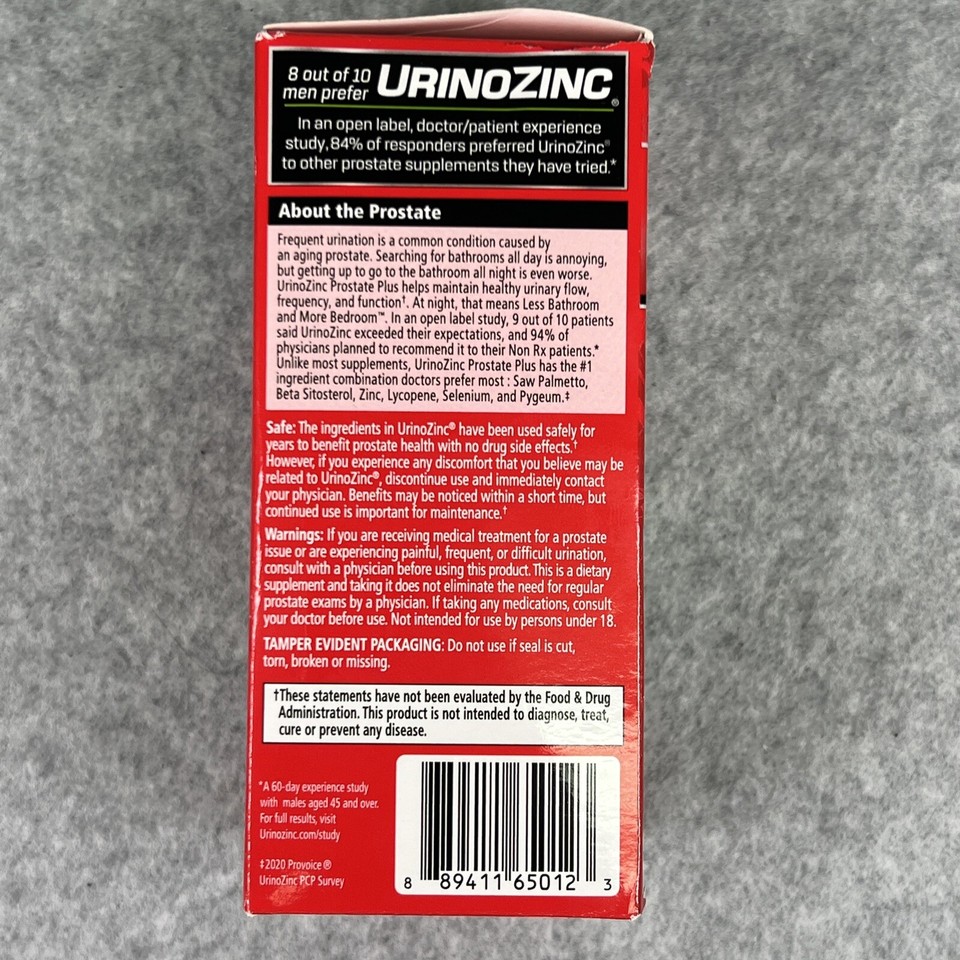 Urinozinc Prostate PLUS Health Complex 60 Caplets Doctor Recommended ...