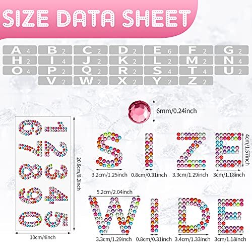 88 Pieces Glitter Letter Stickers Rhinestone Alphabet Letter Stickers ...