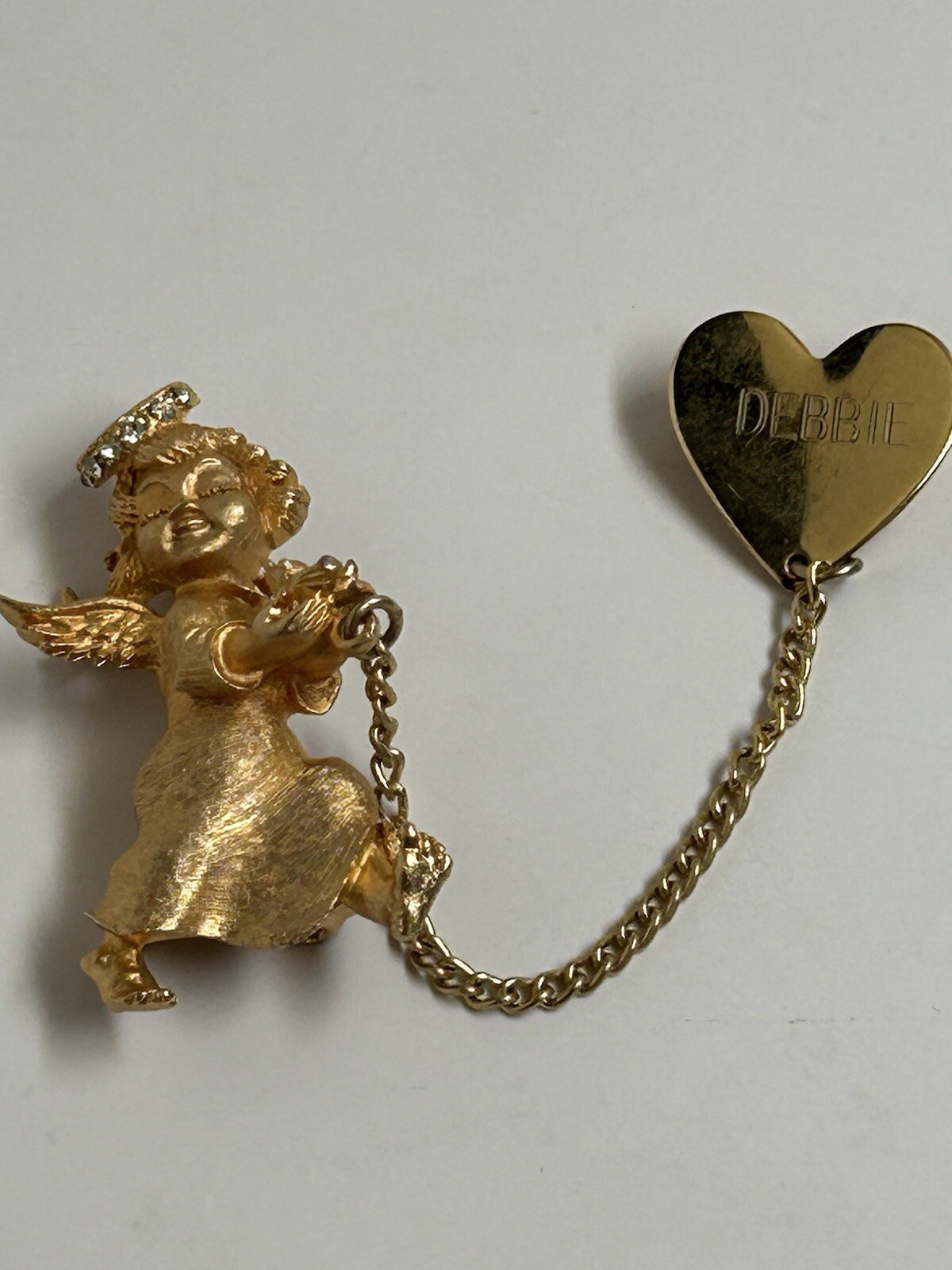 Women’s Angel Personalized Heart Brooch Pin Debbie Si… - Gem