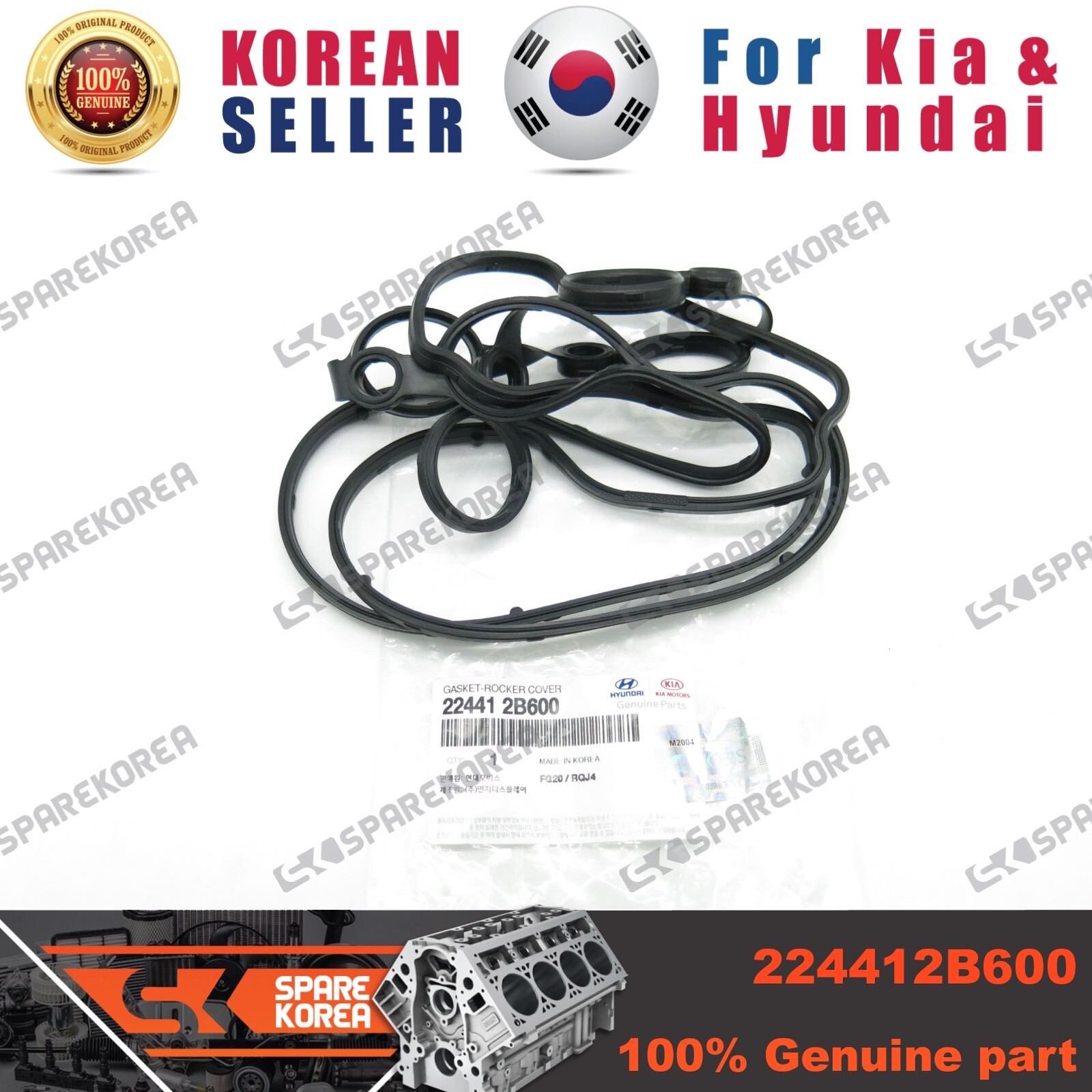 Hyundai OEM 13-15 Veloster-valve Cover Gasket 224412B600 for sale ...