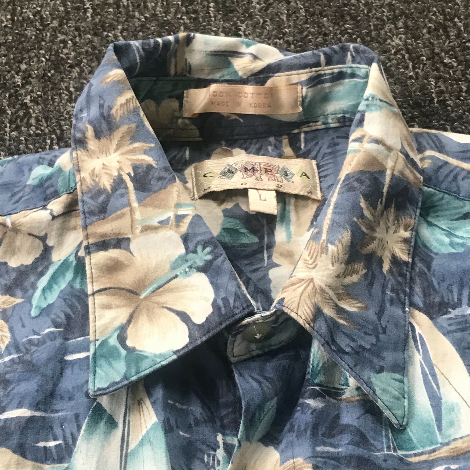 Vintage Campia Moda Shirt Mens Large Tropical Island … - Gem