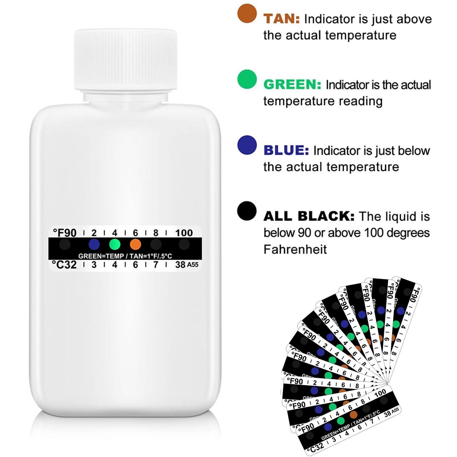 Quality Temperature Test Strips 2 Sample Containers Easy To Use Testing ...