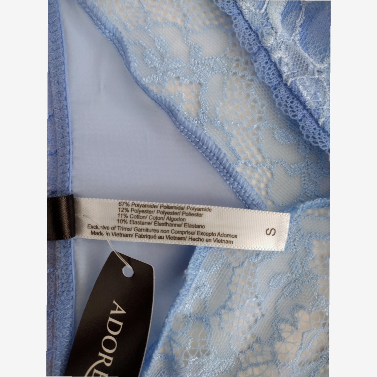Adore Me Blue Sheer Matte Satin and Floral Lace Cheeky Panty Size S | eBay