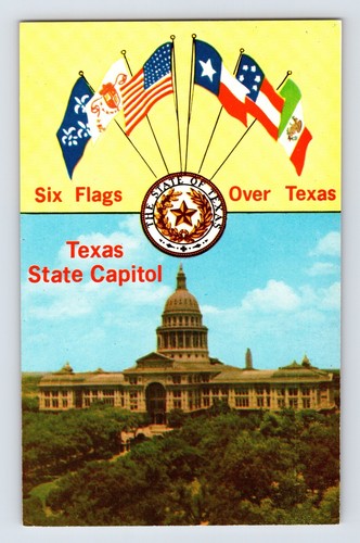 Postcard Texas Austin TX State Capitol Building Six Flags 1960s ...