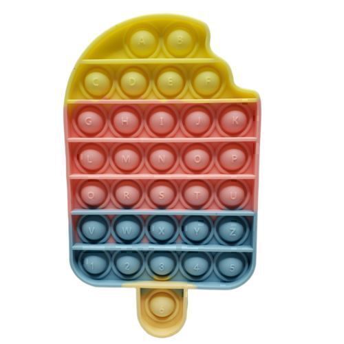 3 Pop it Fidget Ice Cream Alphabet Bracelet Keyboard Stress Relief ...