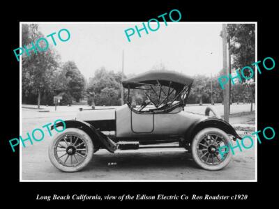 OLD 6x4 PHOTO LONG BEACH CALIFORNIA EDISON ELECTRIC REO ROADSTER CAR ...
