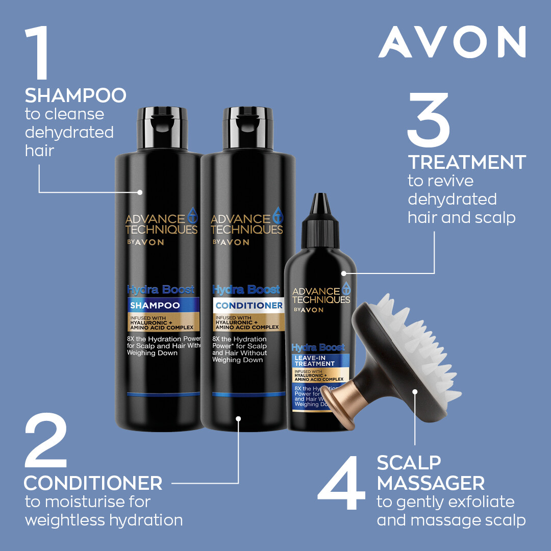 Avon Advance Techniques HYDRA BOOST Haircare Collection - 4 PIECE SET ...