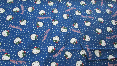 SANRIO HELLO KITTY 2004 David Textiles Licensed Blue w/Hello Kitty ...