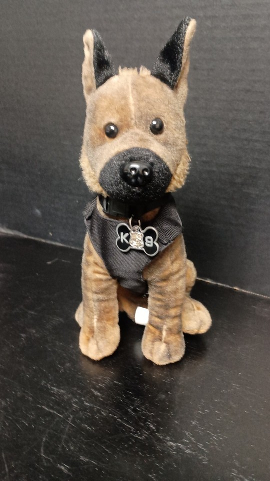 German Shepherd Police K9 Plush Puppy Dog With Vest & Metal Tag 9" | eBay