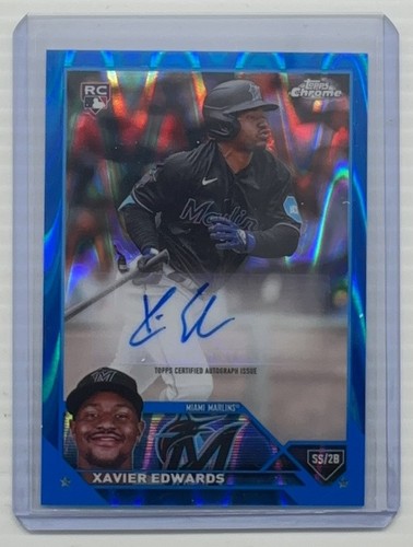 2023 Topps Chrome Xavier Edwards Blue RayWave Refractor Rookie Auto ...