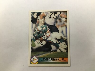 P324 1992 Pacific NFL TEAM STATISTICAL LEADERS - Card Mark Higgs-- #15 ...