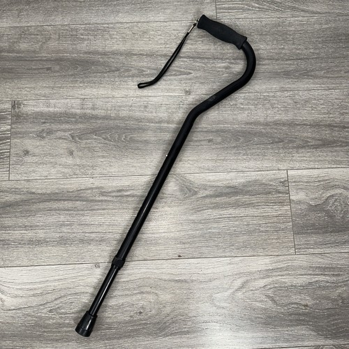 Adjustable Height Cane Walking Stick Black Metal Derby Handle Wrist ...