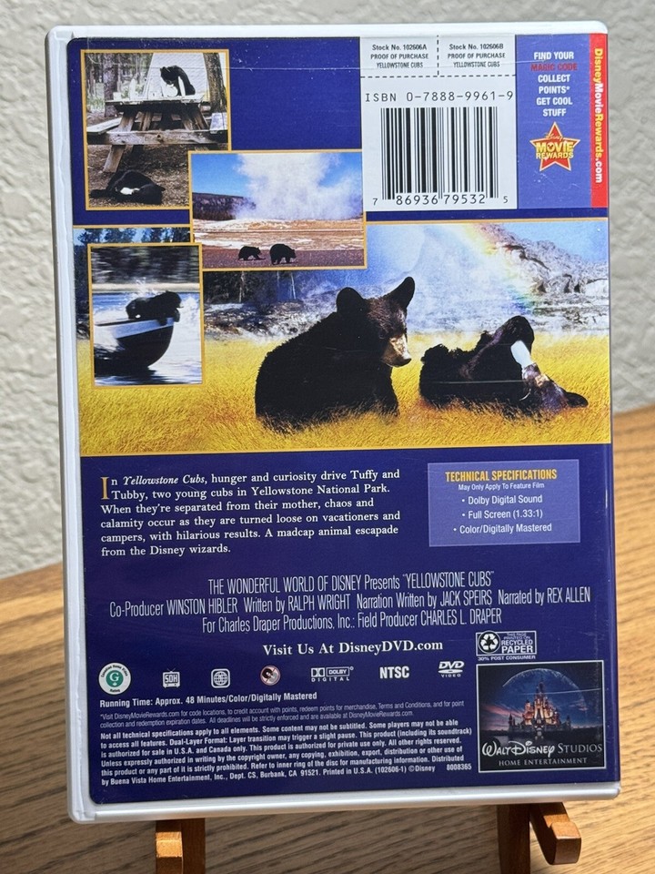 EUC! Disney Yellowstone Cubs (DVD, 2009) National Park Bears ...