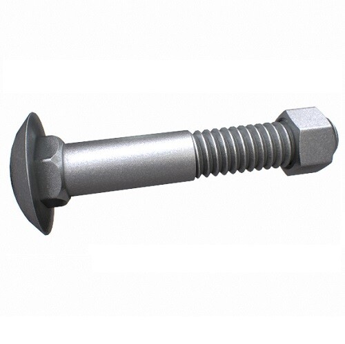 M6 x 90 Cup Head Bolt and Nut, Cold Mild Steel Galvanised G4.6 - Box of ...