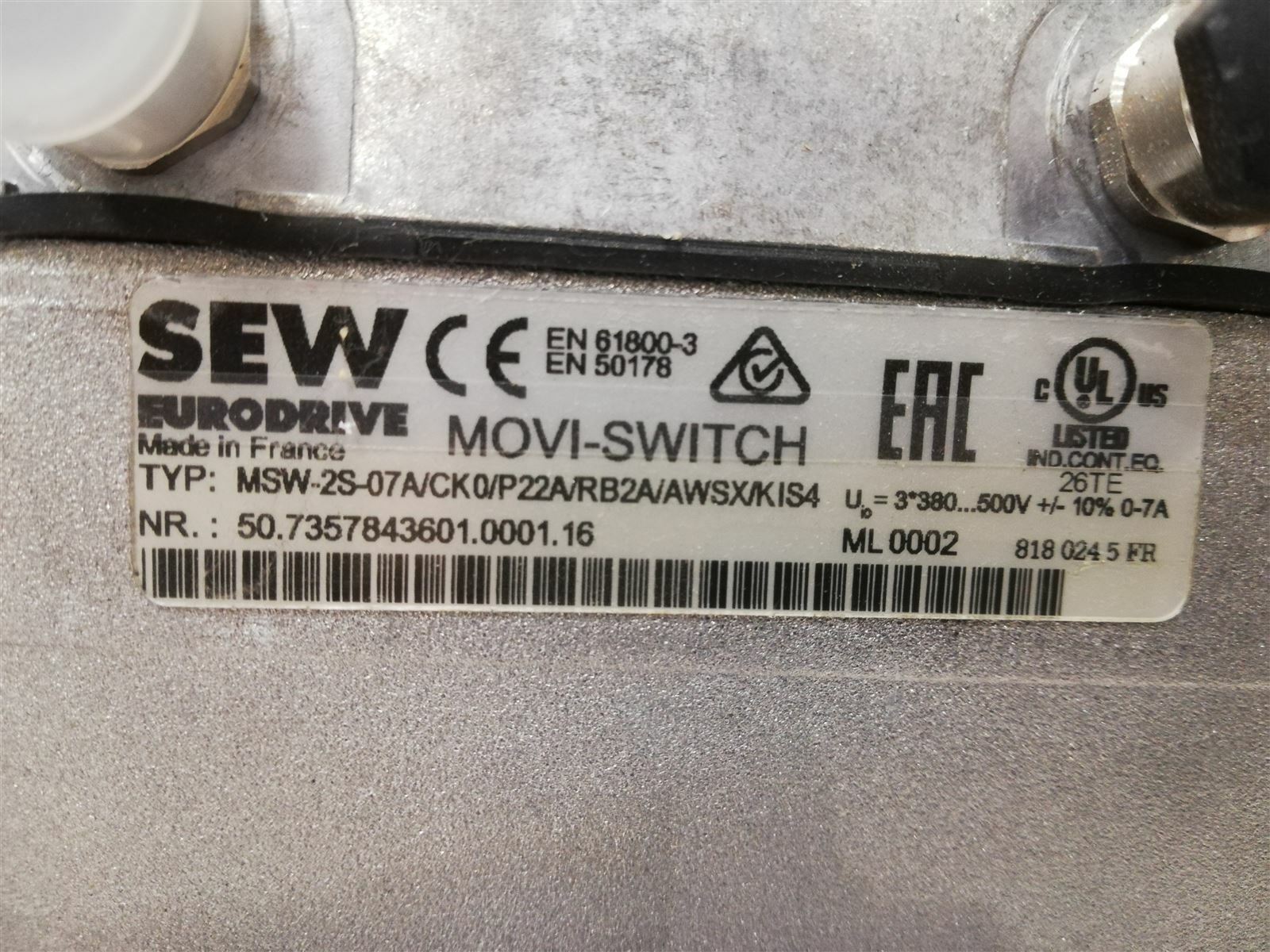 SEW MOVI-SWITCH MSW-2S-07A/CK0/P22A/RB2A/AWSX/KIS4 | eBay UK