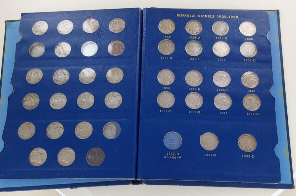 Buffalo Nickel Collection Nickels Lot 1913-1938 in Whitman Album 57 ...