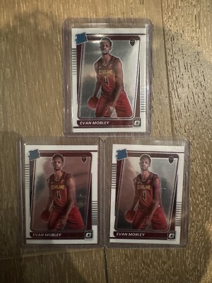 3 Evan Mobley 2021-22 NBA Donruss Optic Base Rated Rookie Card #175 RC ...