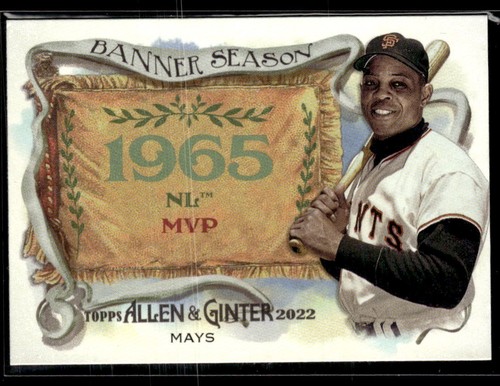 2022 Topps Allen & Ginter #BS-2 Willie Mays Banner Seasons Baseball ...